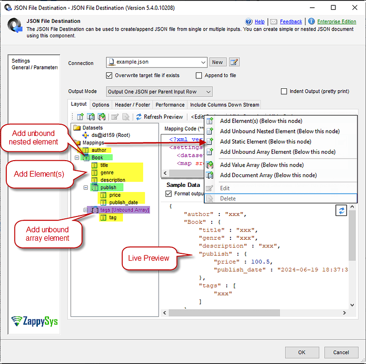 How to convert a XML file to a JSON file in SSIS - Other - ZappySys Community