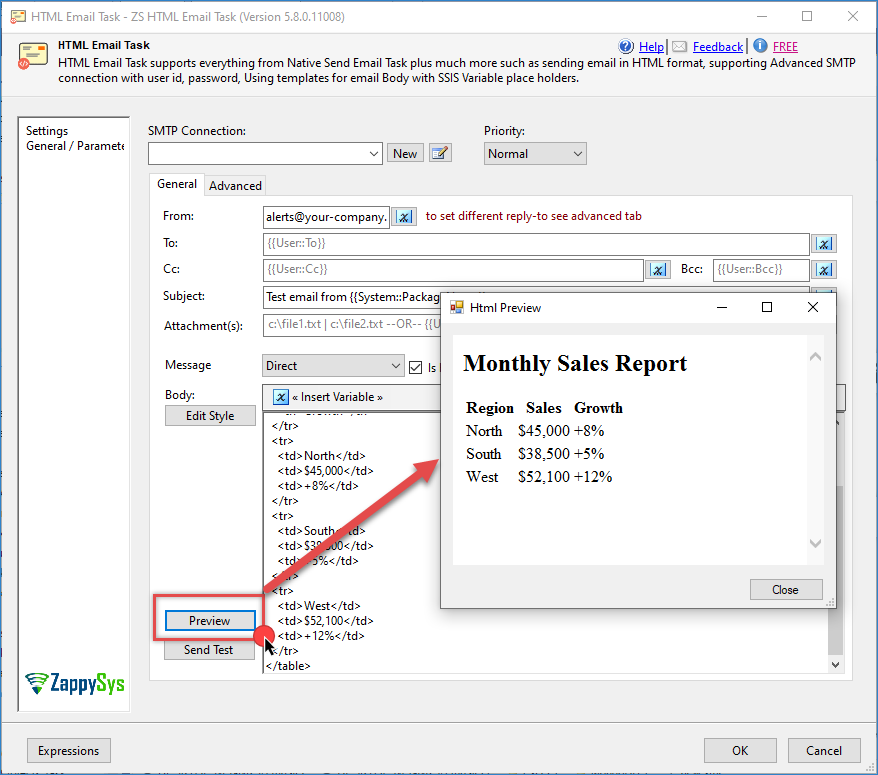 SSIS Tutorial: How to send HTML emails CSS Styles - SSIS Tutorials ...
